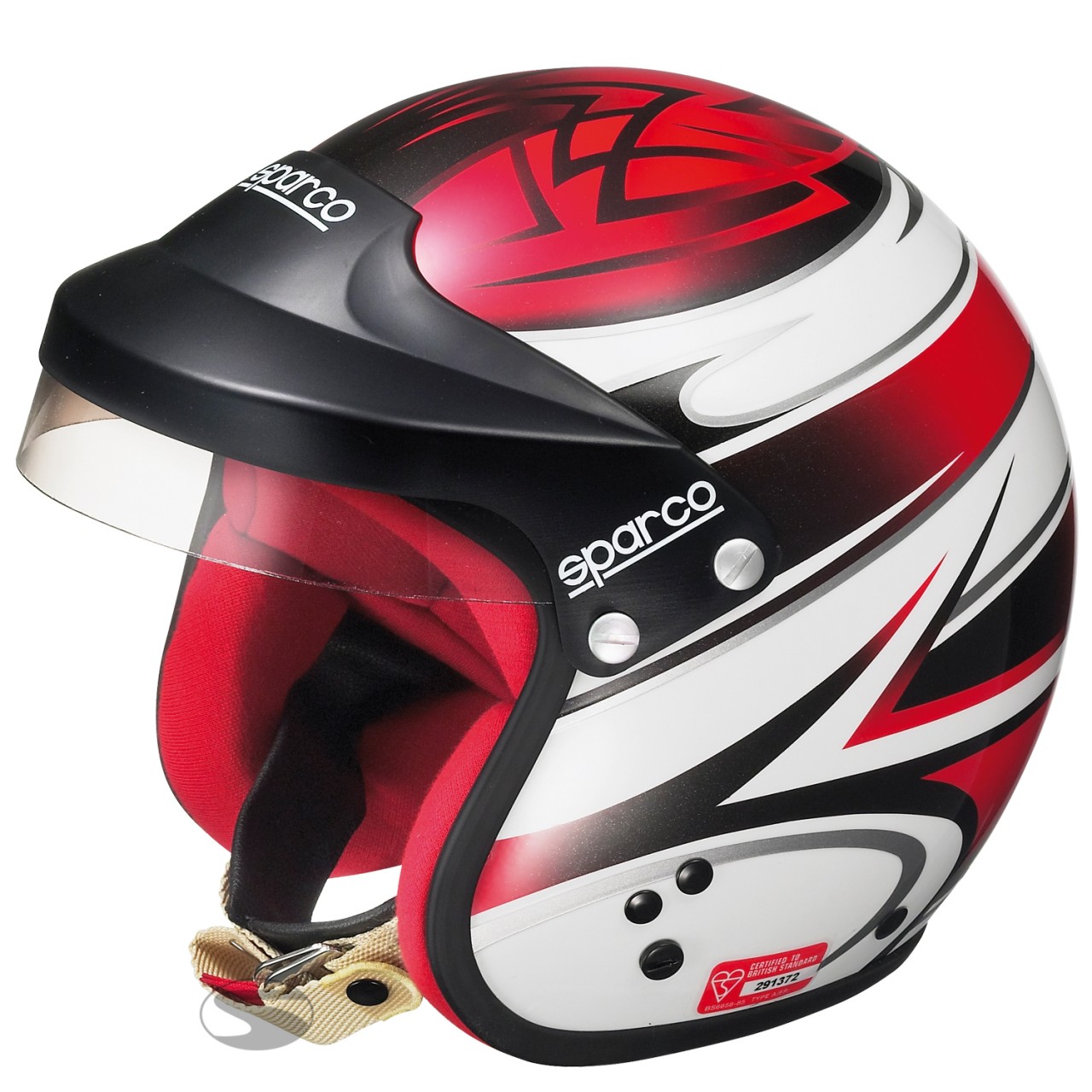 Sparco Helm Pro-Jet, rot/weiß/schwarz