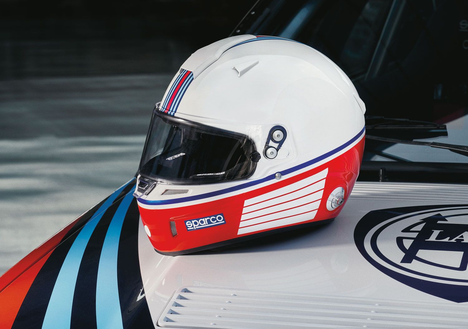 Sparco Helm Martini Racing (Streifen-Design)