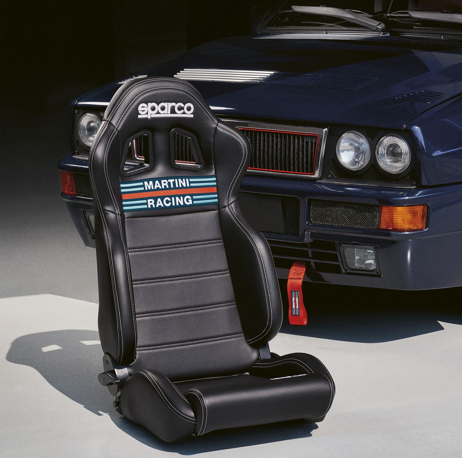 Sparco Sportsitz R100, Kunstleder schwarz | Martini Racing
